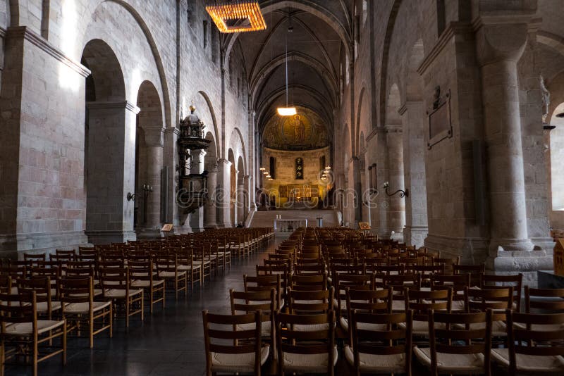 Interior of Lund Cathedral, Towards the Apse and High Altar Editorial ...