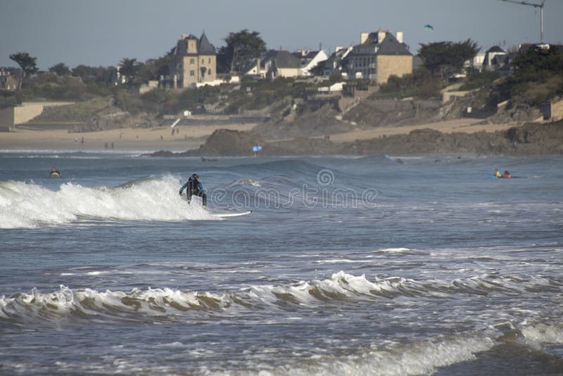 Surfing on the Atlantic Ocean Stock Image - Image of scenic, tourism ...