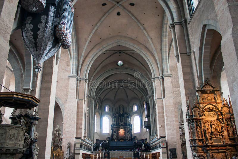Interior of the Trier Cathedral, Germany Stock Photo - Image of orgel ...
