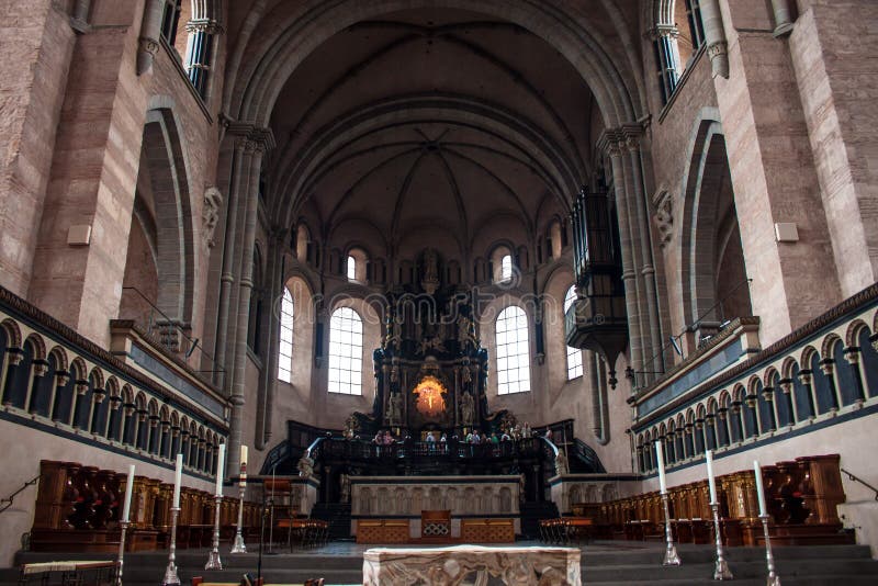Arches Inside Church of Our Lady in Trier, Germany Editorial ...
