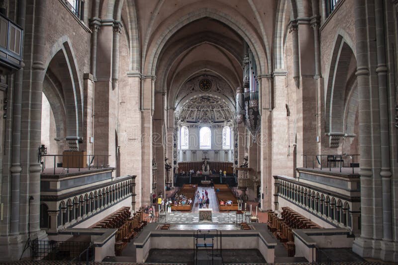 Interior of the Trier Cathedral, Germany Stock Photo - Image of orgel ...