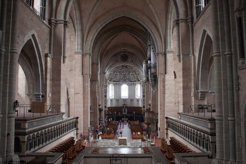Interior of Cathedral in Trier Editorial Stock Image - Image of sight ...