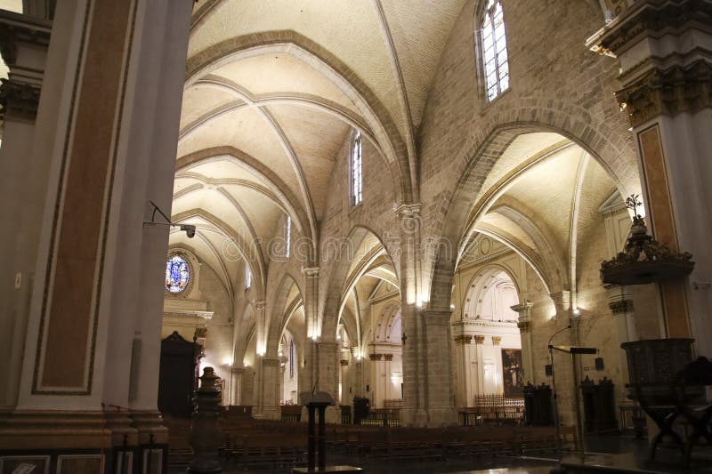 The Interior of the Cathedral of Valencia Editorial Stock Image - Image ...