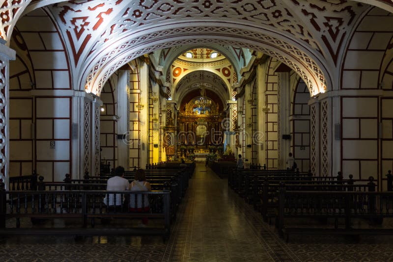 Interior of a Catholic Church in Lima Editorial Stock Image - Image of ...