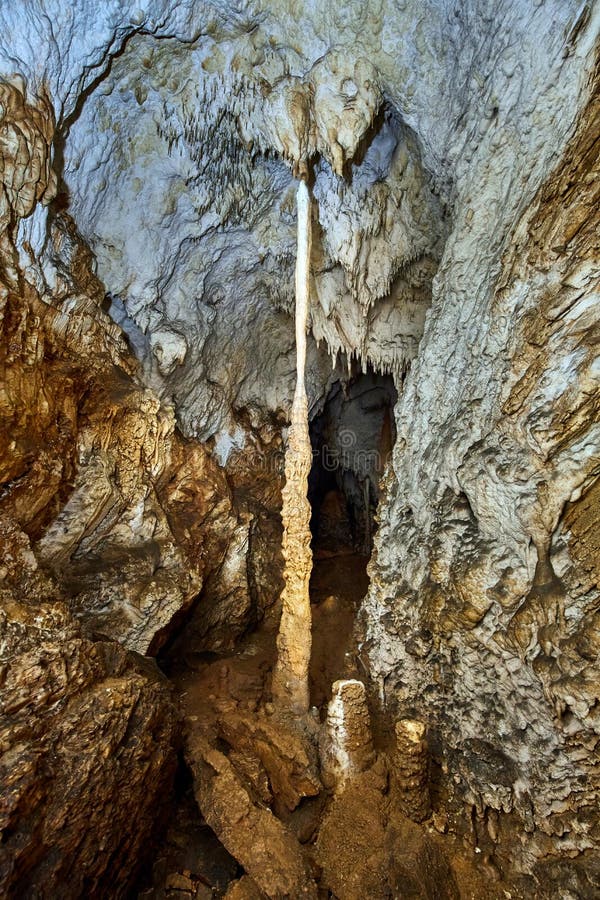 Cave Interior in a Limestone Mountain Stock Image - Image of ...