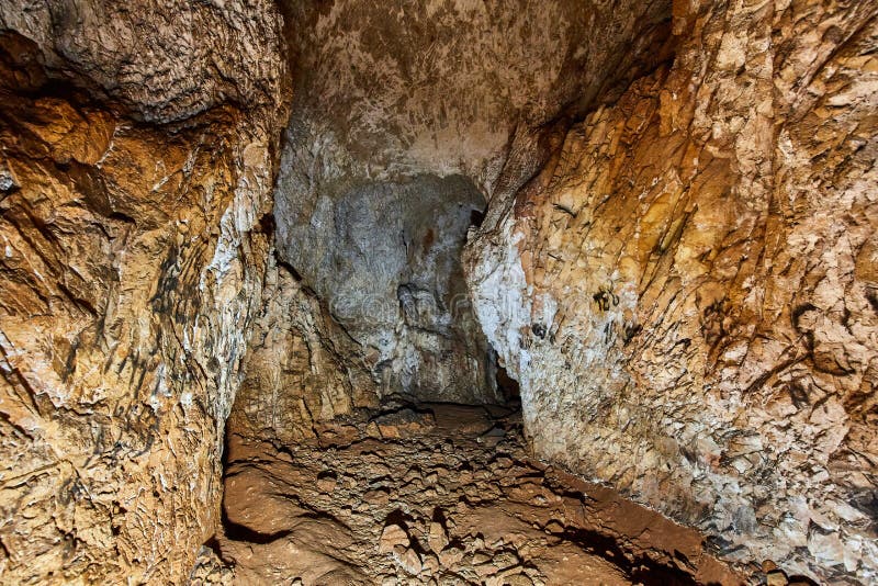 Cave Interior in a Limestone Mountain Stock Image - Image of natural ...