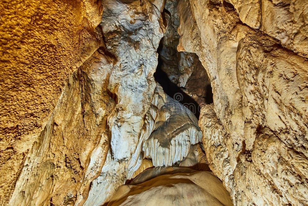 Cave Interior in a Limestone Mountain Stock Photo - Image of corridor ...