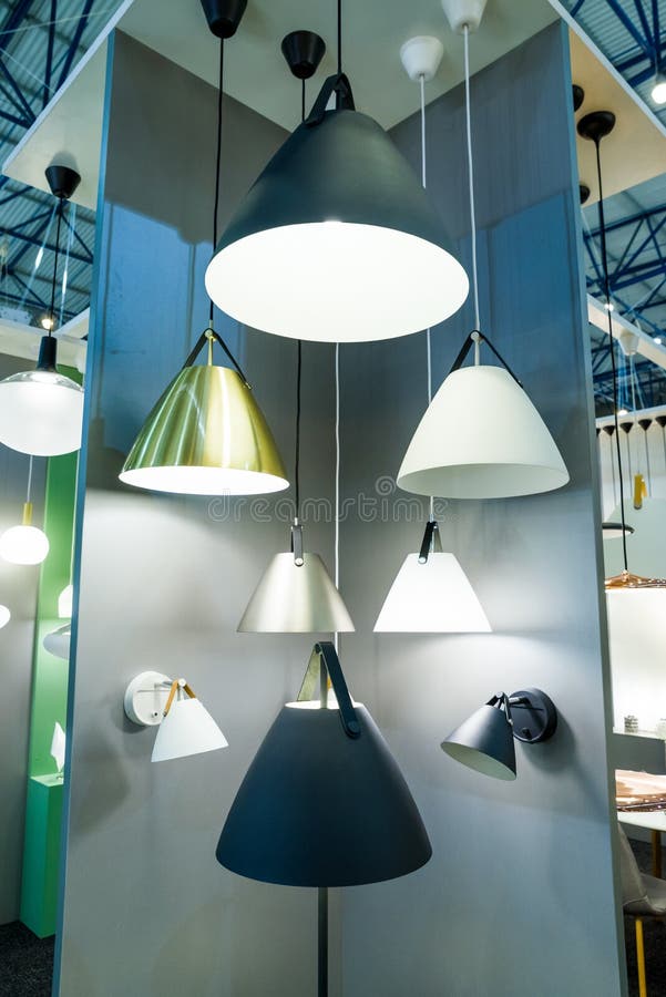 Interior Ceiling Chandeliers Stock Image - Image of store, board: 181319151