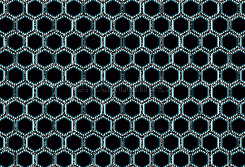 Regular Hexagonal Pattern Black Background Stock Illustration ...