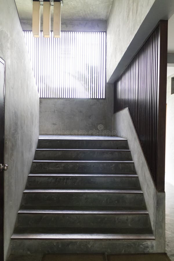 Interior cement stair step stock photo. Image of architecture - 72588730