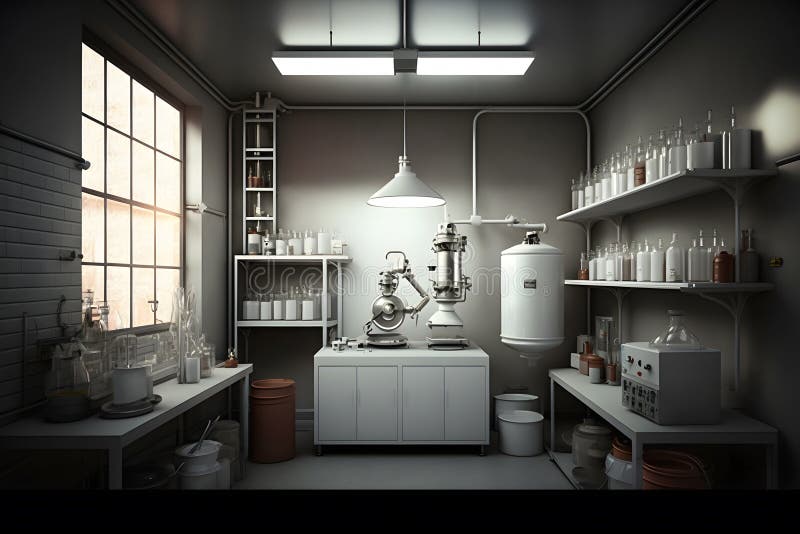Interior of a Chemical or Biological Laboratory. Neural Network AI ...