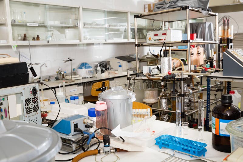 Interior of Chemical Laboratory Equipped with Different Tools Stock ...