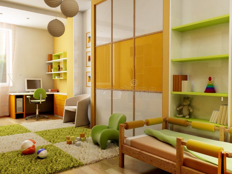 Children s room interior stock illustration. Illustration of child ...
