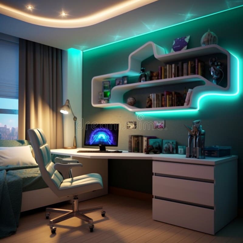 Interior of a Children S Room in Modern Style with Soft Led Backlight ...