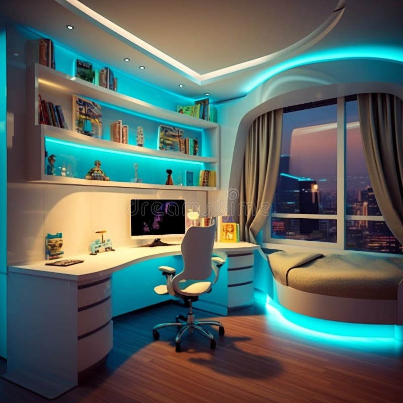 Interior of a Children S Room in Modern Style with Soft Led Backlight ...