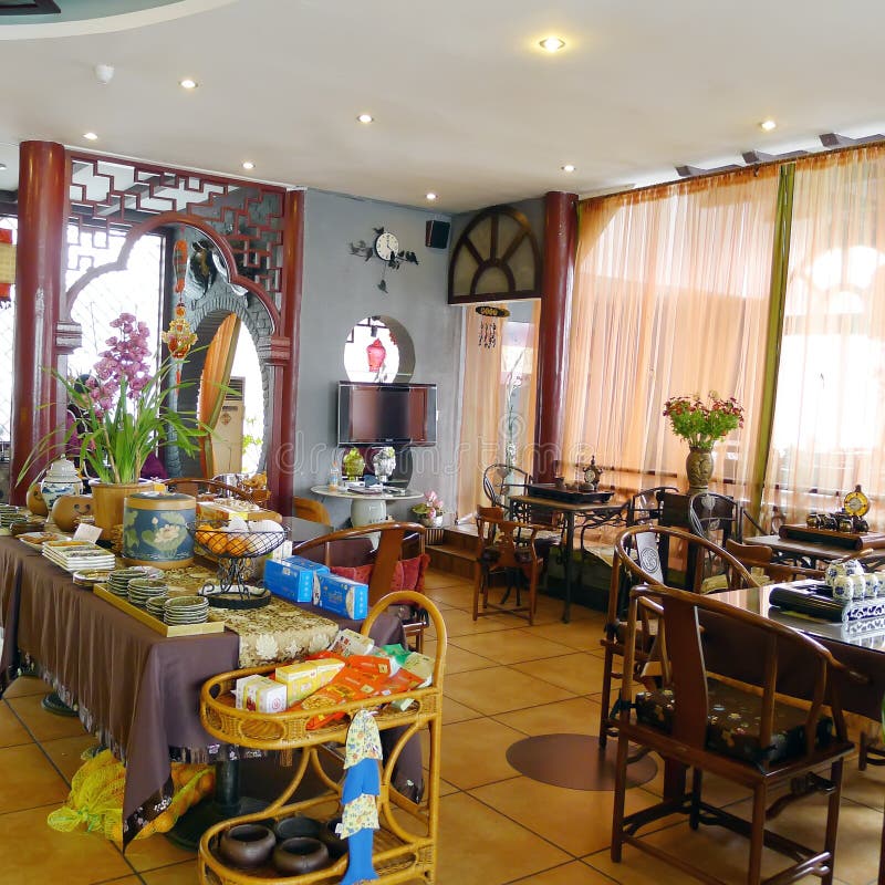 Interior Of Chinese Tea Restaurant Stock Photo - Image of culture ...