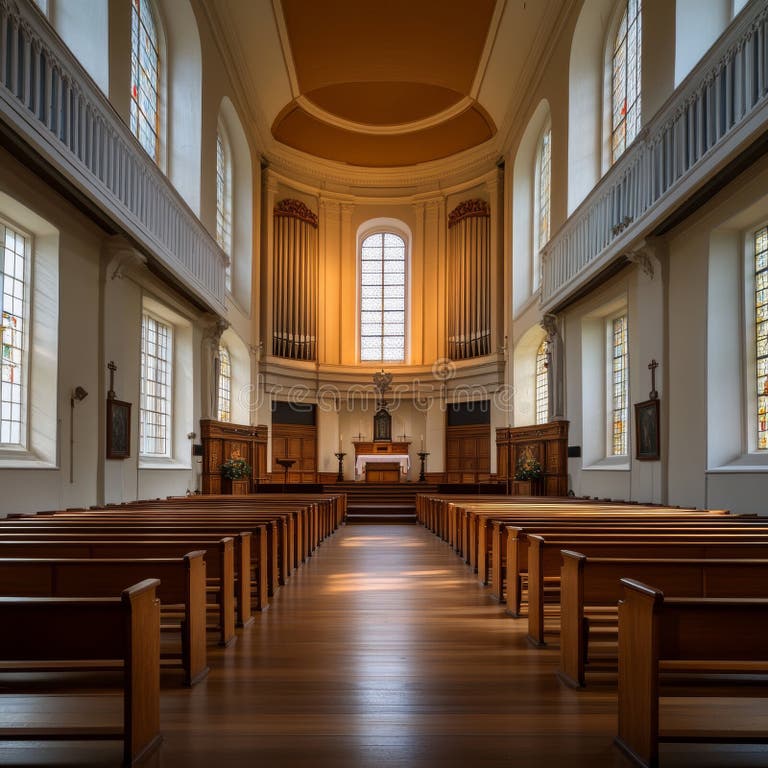 Interior of a Church. 3D Render. Illustration Stock Illustration ...