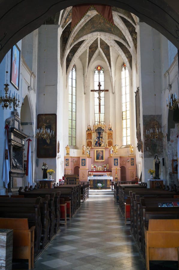 The Interior of the Church with High Vaults Stock Photo - Image of high ...