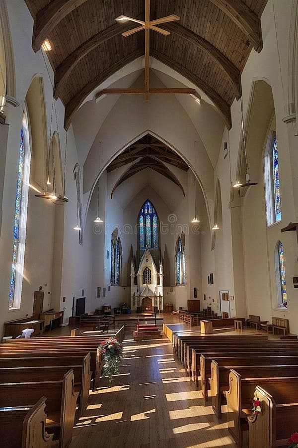 The Interior of a Church N the Country. AI Generated Stock Illustration ...