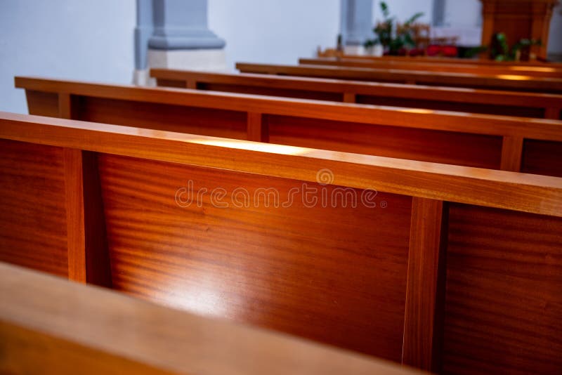 Interior of Church. Church Pews, Empty Church Stock Image - Image of ...