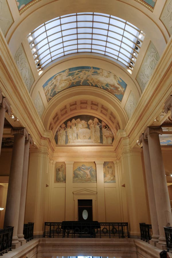 Arch Painted Ceiling with Skylight Editorial Photography - Image of ...