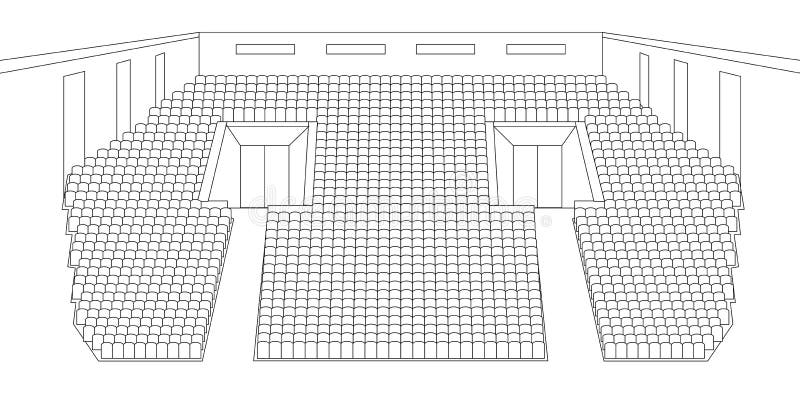 Interior of Cinema Hall Plan Stock Vector - Illustration of hall ...