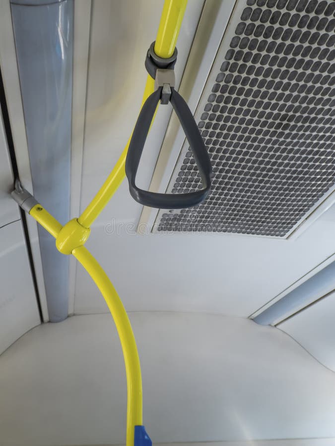 Interior of a City Bus with Handrails and Handles Stock Photo - Image ...