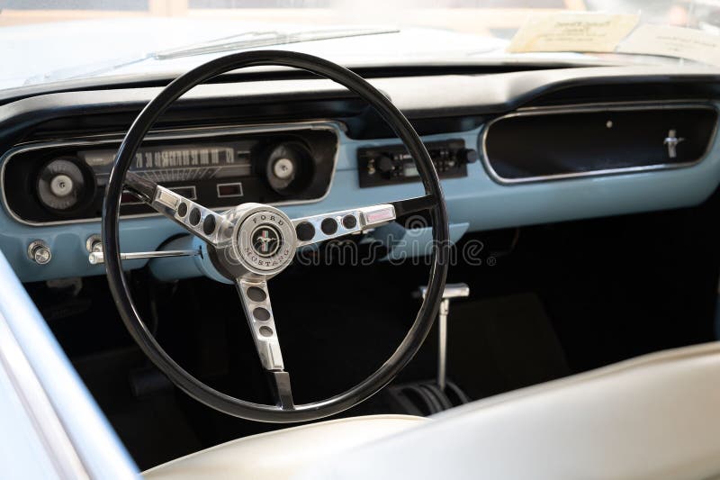 Interior of a Classic Blue 1965 Ford Mustang First Generation Editorial ...