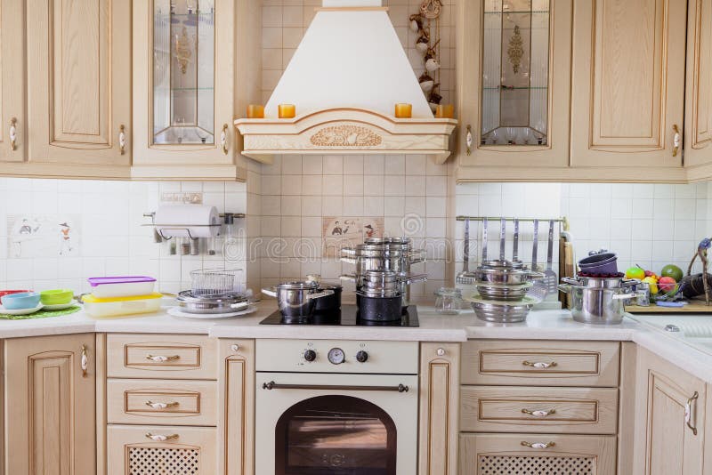 Interior of Classic Style Kitchen Stock Photo - Image of domestic ...