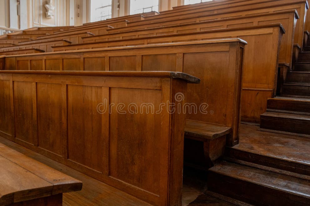 Interior of a Classic University Lecture Hall Stock Image - Image of ...