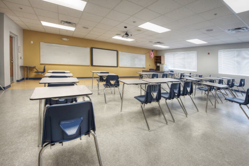 HDR Of Interior Of Classroom Stock Image - Image of desks, range: 15766149