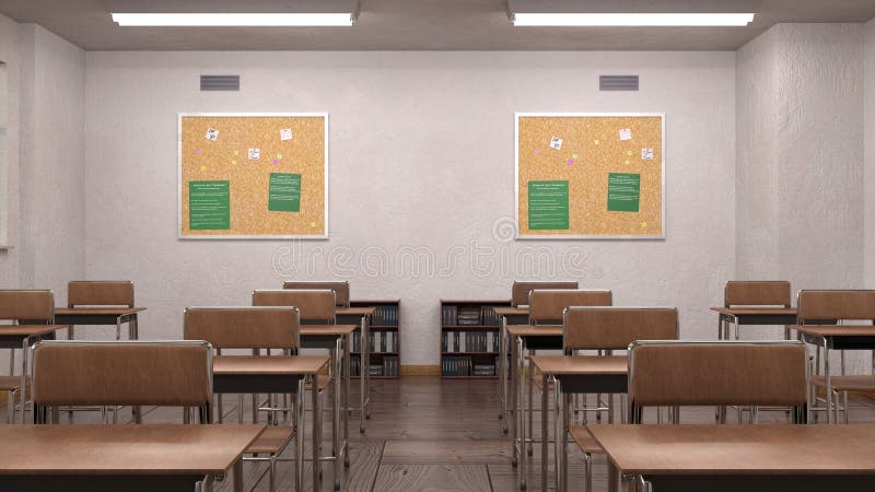 Interior of a classroom stock image. Image of classroom - 287748563