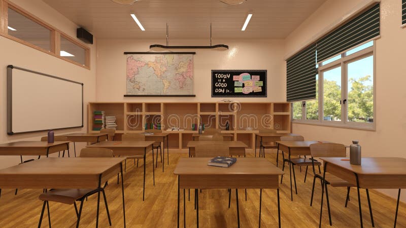 Interior of a classroom stock image. Image of neat, tidy - 287749451