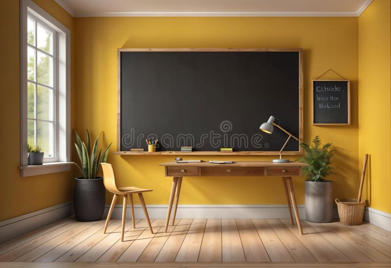 Interior of Classroom with Board and Chair Stock Illustration ...