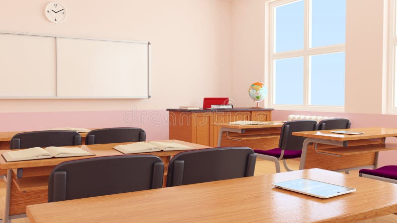 The interior of classroom. stock illustration. Illustration of window ...