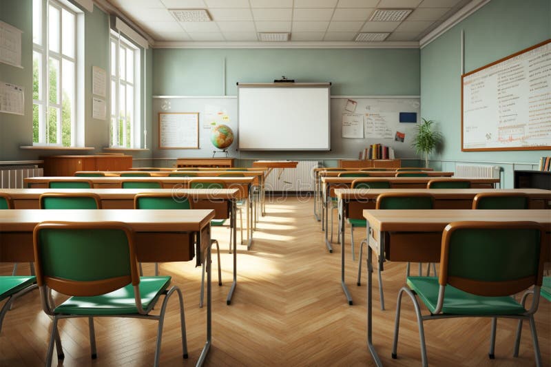 Interior of Classroom Empty, Education Concept Stock Illustration ...