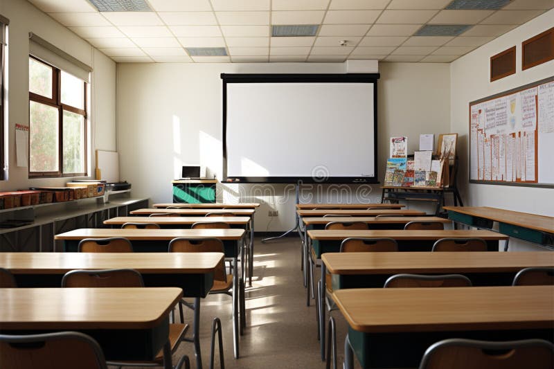 Interior of Classroom Empty, Education Concept Stock Illustration ...