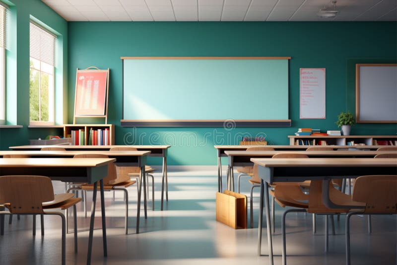 Interior of Classroom Empty, Education Concept Stock Illustration ...