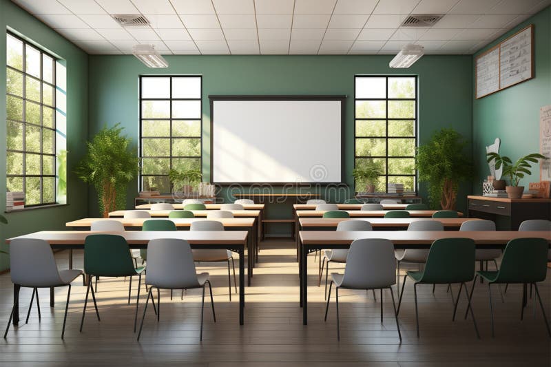 Interior of Classroom Empty, Education Concept Stock Illustration ...