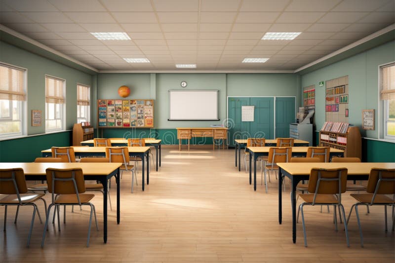 Interior of Classroom Empty, Education Concept Stock Illustration ...