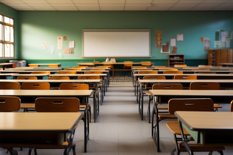 Interior of Classroom Empty, Education Concept Stock Illustration ...