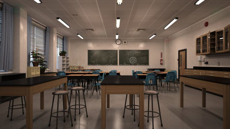 Interior of a classroom stock photo. Image of educational - 287750146