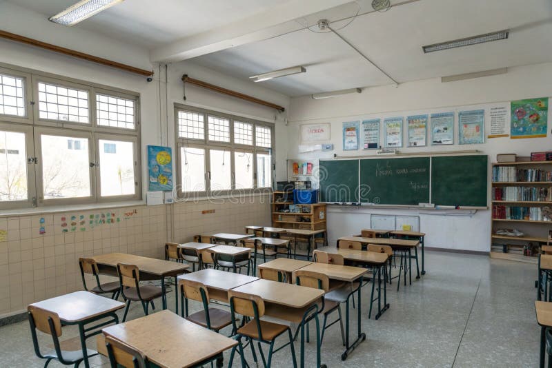 Interior of Classroom at School Stock Illustration - Illustration of ...