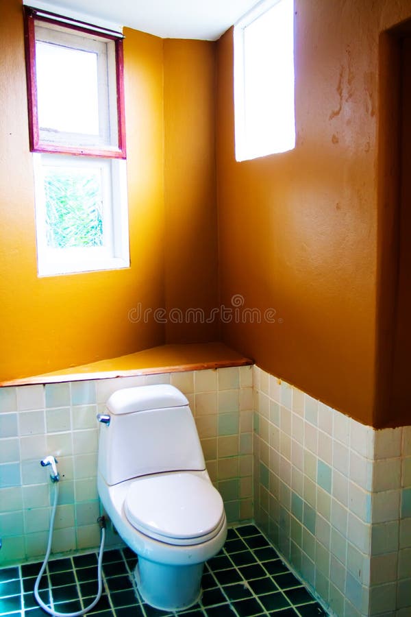 Interior clean toilet room stock photo. Image of modern - 85416150
