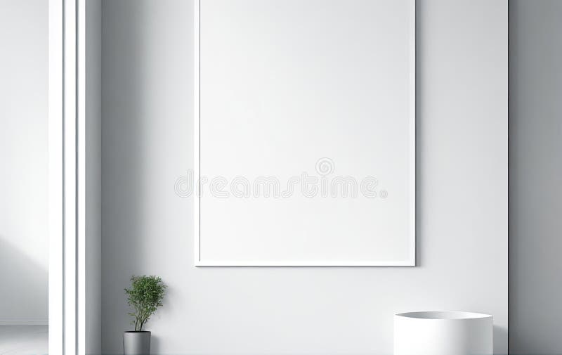 Interior with a Clean White Frame Hanging on the Wall Stock ...