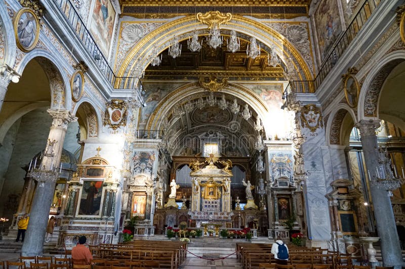 Interior of the Cloisters and Altar Inside the Basilica of Santa Maria ...
