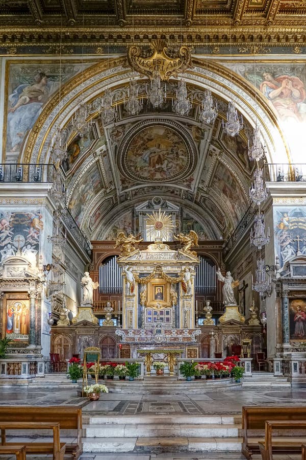 Interior of the Cloisters and Altar Inside the Basilica of Santa Maria ...