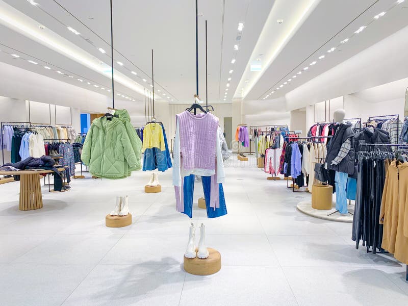 Interior of clothing store stock photo. Image of jacket - 208656538
