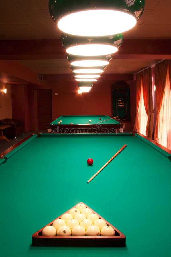 Pool Table in Finished Basement Stock Photo - Image of basement, game ...