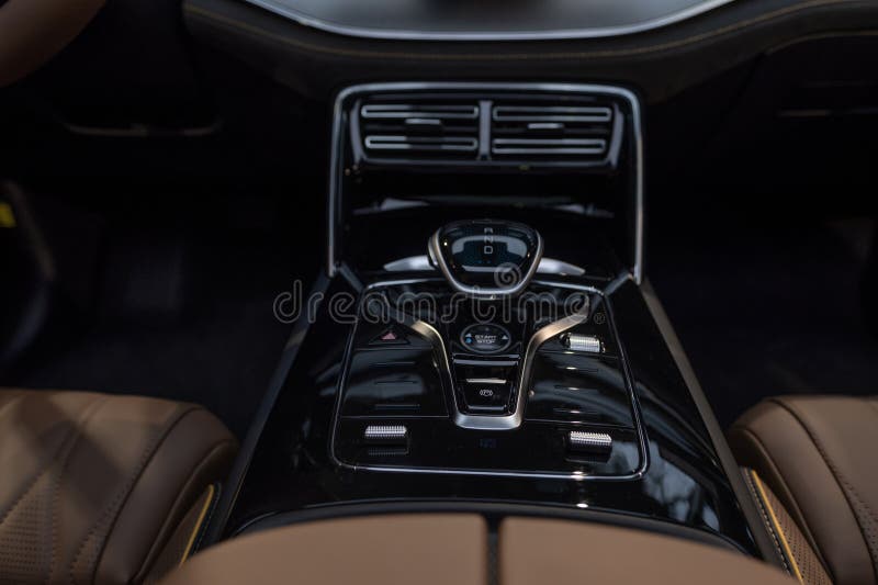 Interior, Cockpit of BYD Tang Electric Car, Ergonomic Digital Panel ...